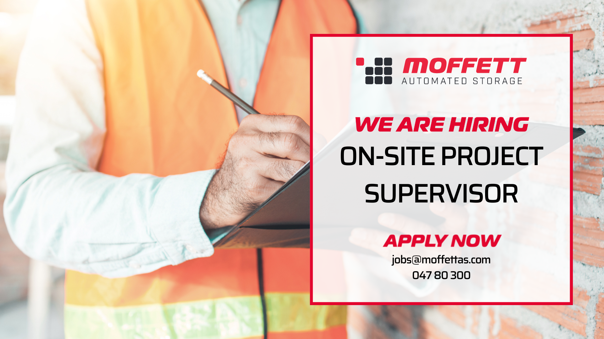 Hiring: On-site Project Supervisor | Moffett Automation